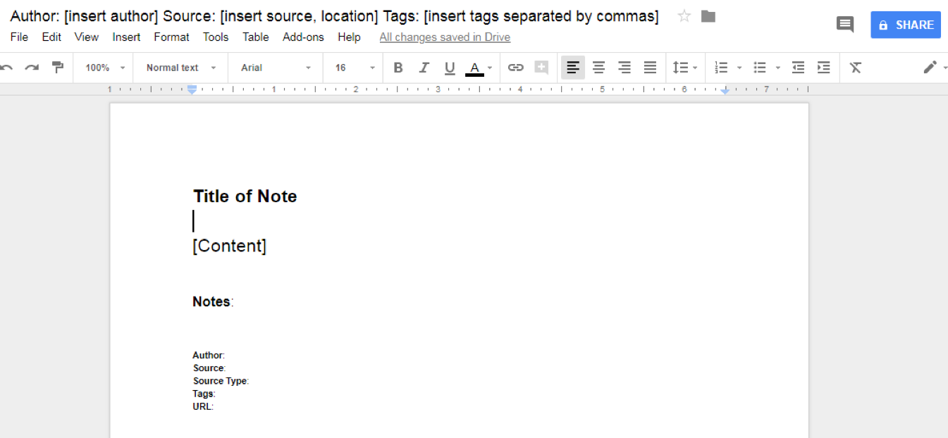 Creating a Commonplace Book with Google Drive – Mark Nagelberg