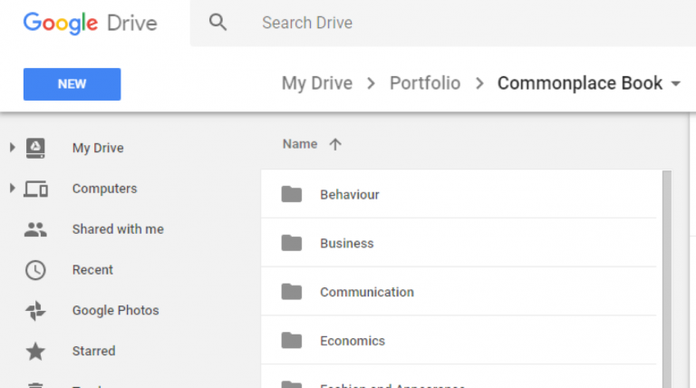 Creating a Commonplace Book with Google Drive – Mark Nagelberg